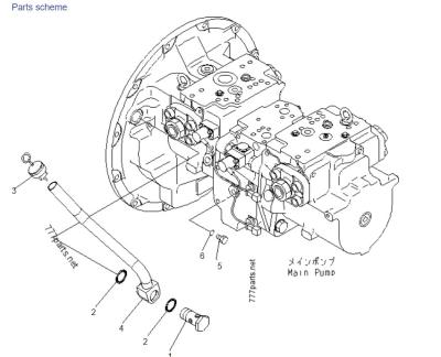 China Komatsu PC400-7 Hydraulic Main Pump 708-2H-00022 708-2H-00450 708-2H-00460 Excavator Parts for sale