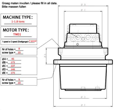 China Excavator Final Drive TM01 PC14 PC15 U15-3 for Komatsu 1.5 Ton Mini Excavator for sale