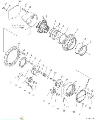 China Belparts PC300-7 Excavator Travel Gearbox Bearing Replacement 207-27-71140 708-8H-00320 for sale