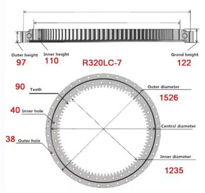 China Hyundai R320-7 Excavator Slewing Bearing 81N9-01020 81N9-01021 81N9-01022 Swing Circle for sale