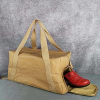 China Excellent Kraft Paper Gym Brown Tote Luggage Travel Bags with Wear and Tear Resistance for sale