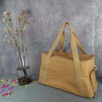 China Excellent Kraft Paper Gym Brown Tote Luggage Travel Bags with Wear and Tear Resistance for sale
