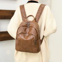 China Custom Outdoor Casual Ladies Backpack in PU Leather with Zipper Closure 37*29*6cm for sale
