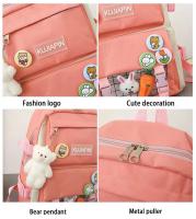 China Wholesale Cute 4pcs/Set Primary School Bag Girls Harajuku Kawaii Student Bookbag Teenage Handbag Large Capacity Student Rucksack Girls School Backpack Set for sale