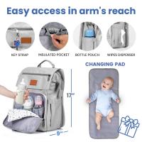 China Custom Baby Diaper Bag with Changing Pad Large Travel Bags Newborn Baby Essentials Pack Momy Backpack Casual Womens Backpack for sale