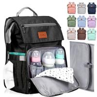 China Custom Baby Diaper Bag with Changing Pad Large Travel Bags Newborn Baby Essentials Pack Momy Backpack Casual Womens Backpack for sale