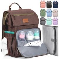 China Custom Baby Diaper Bag with Changing Pad Large Travel Bags Newborn Baby Essentials Pack Momy Backpack Casual Womens Backpack for sale
