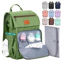 China Custom Baby Diaper Bag with Changing Pad Large Travel Bags Newborn Baby Essentials Pack Momy Backpack Casual Womens Backpack for sale