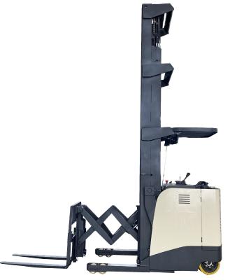 China AC  Scissors Type Electric Reach Stacker Double Extension Position Double Reach Lift Truck Front Wheel 267*114mm for sale