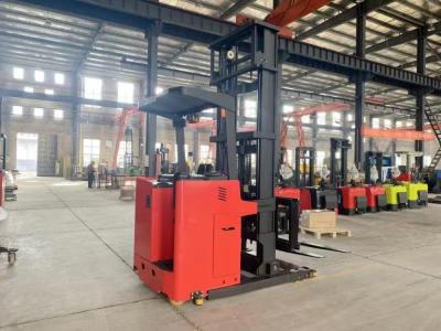 China Seat Style 3 Way Pallet Stacker 3 Way Forklift Side Stand On for sale