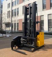 China 1.5 Tons Narrow Channels Pallet Stacker Electric Forklift Stacker Fork Rotation Angle 180 Degree for sale