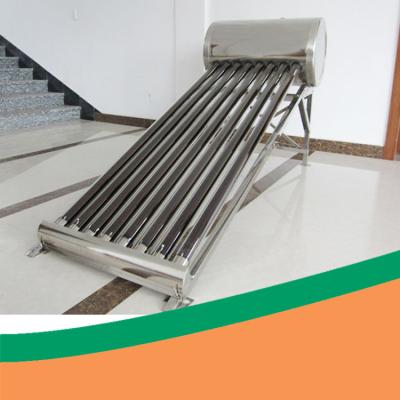 China Rooftop Vacuum Tube 80L Unpressurized Solar Hot Water Heater System Stainless Steel for sale