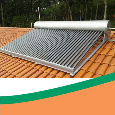 China INMETRO Rooftop Galvanized Steel Solar Water Heater 58mm 1800mm Vacuum Tubes 100L-500L for sale