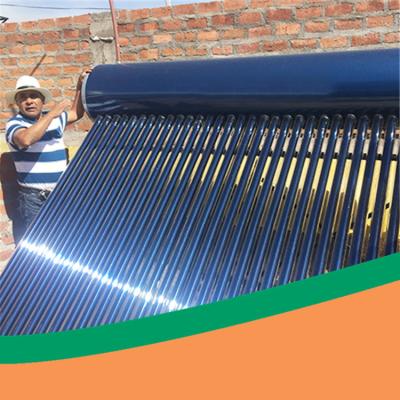 China Galvanized Steel 200L Solar Water Heater Low Pressure Hotel Use 58mm Vacuum Tubes for sale