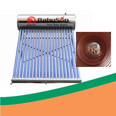 China Stainless Steel Pressurized Solar Water Heater 240L Heat Pipe Collector with Copper Coil for sale