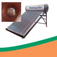 China INMETRO 200L Copper Coil Solar Water Heater 58mm x 1800mm Tubes for Slope Roof for sale