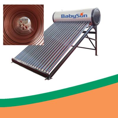 China INMETRO 200L Copper Coil Solar Water Heater 58mm x 1800mm Tubes for Slope Roof for sale