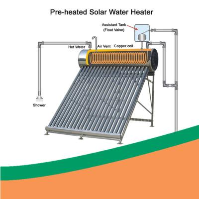 China Roof Mounted Solar Hot Water Heater 58mm 1800mm Copper Coil 100L to 500L for sale