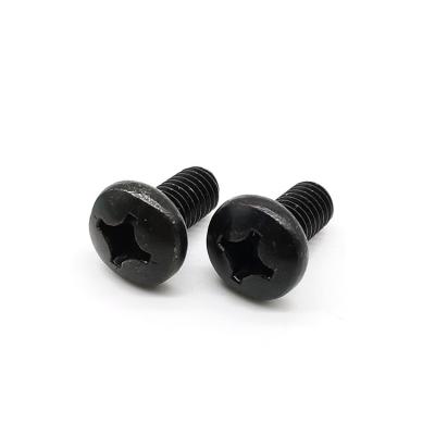 China Small 18-8 Stainless Steel Machine Screws Black Zinc Phillips Round Head Machine Screw for sale