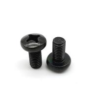 China Small 18-8 Stainless Steel Machine Screws Black Zinc Phillips Round Head Machine Screw for sale
