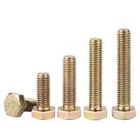 China DIN933 Automotive Fasteners Yellow Zinc Grade 8.8 Hex Bolt Coarse for sale