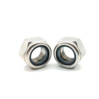 China DIN 985 Stainless Steel Hex Nut With Nylon Insert SUS316 Right Hand for sale