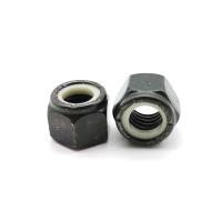 China 1/2-13 UNC Nylon Insert Lock Nuts ASME B18 16.6 Grade 5 Steel Black Zinc for sale
