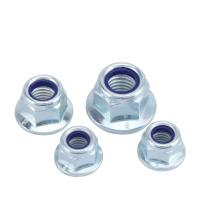 China ISO7043 Grade8 M10 Zinc Plated Nylock Flange Nuts for sale