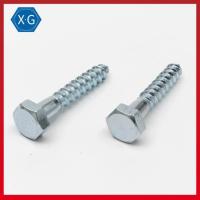 China DIN 571 Hex Head Stainless Steel Self Tapping Wood Screws Blue White for sale