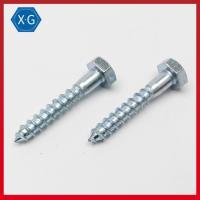China DIN 571 Hex Head Stainless Steel Self Tapping Wood Screws Blue White for sale