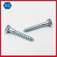 China DIN 571 Hex Head Stainless Steel Self Tapping Wood Screws Blue White for sale