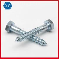 China DIN 571 Hex Head Stainless Steel Self Tapping Wood Screws Blue White for sale