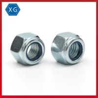 China Metric DIN982 Nylon Insert Flange Lock Nut Zinc Plated Grade 8 Hex Nylon Lock Nut for sale