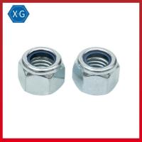 China Metric DIN982 Nylon Insert Flange Lock Nut Zinc Plated Grade 8 Hex Nylon Lock Nut for sale