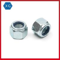 China Metric DIN982 Nylon Insert Flange Lock Nut Zinc Plated Grade 8 Hex Nylon Lock Nut for sale