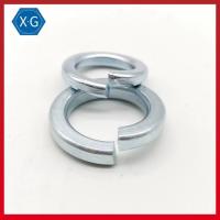 China DIN 127B Blue White Zinc Plated Steel Washers Metric Split Lock Washers for sale