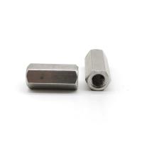 China DIN6334 Grade 18-8 Plain Finish Stainless Steel Hex Coupling Nuts Hex Long Nuts for sale