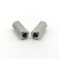 China DIN6334 Grade 18-8 Plain Finish Stainless Steel Hex Coupling Nuts Hex Long Nuts for sale