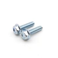 China DIN 6921 Zinc Plated Bolts And Nuts Steel Hex Serrated Flanged Hex Head Screws Class 8.8 for sale