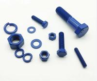 China Alloy Steel  Blue Stud Threaded Rod Bolts with Nut and Washers PTFE for sale