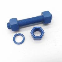 China Alloy Steel  Blue Stud Threaded Rod Bolts with Nut and Washers PTFE for sale