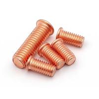 China Class 4.8 Copper Plated Brass Welding Stud Threaded Rod Carbon Steel for sale