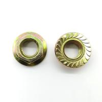 China M5-M20 DIN 6923 Carbon Steel Flange Nuts Yellow Zinc Steel Grade 8 Serrated Hex Flange Nuts for sale