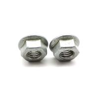 China Hot Dip Galvanized 55μ Carbon Steel Flange Nuts Chambering Hex Non Serrated Flange Nuts for sale