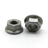 China Hot Dip Galvanized 55μ Carbon Steel Flange Nuts Chambering Hex Non Serrated Flange Nuts for sale