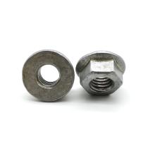 China Hot Dip Galvanized 55μ Carbon Steel Flange Nuts Chambering Hex Non Serrated Flange Nuts for sale