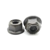 China DIN 6927 Self Locking Flange Nut Medium Strength Steel Black Oxide for sale