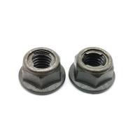 China DIN 6927 Self Locking Flange Nut Medium Strength Steel Black Oxide for sale