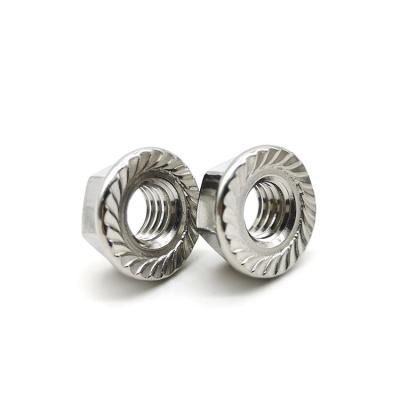 China M8M10M12 DIN6923 SS Carbon Steel Flange Nuts A4.80 Serrated Hex Flange Lock Nuts for sale