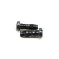 China Black Zinc Steel 4mm Slotted Round Head Machine Screws Phillips Combo Drive for sale